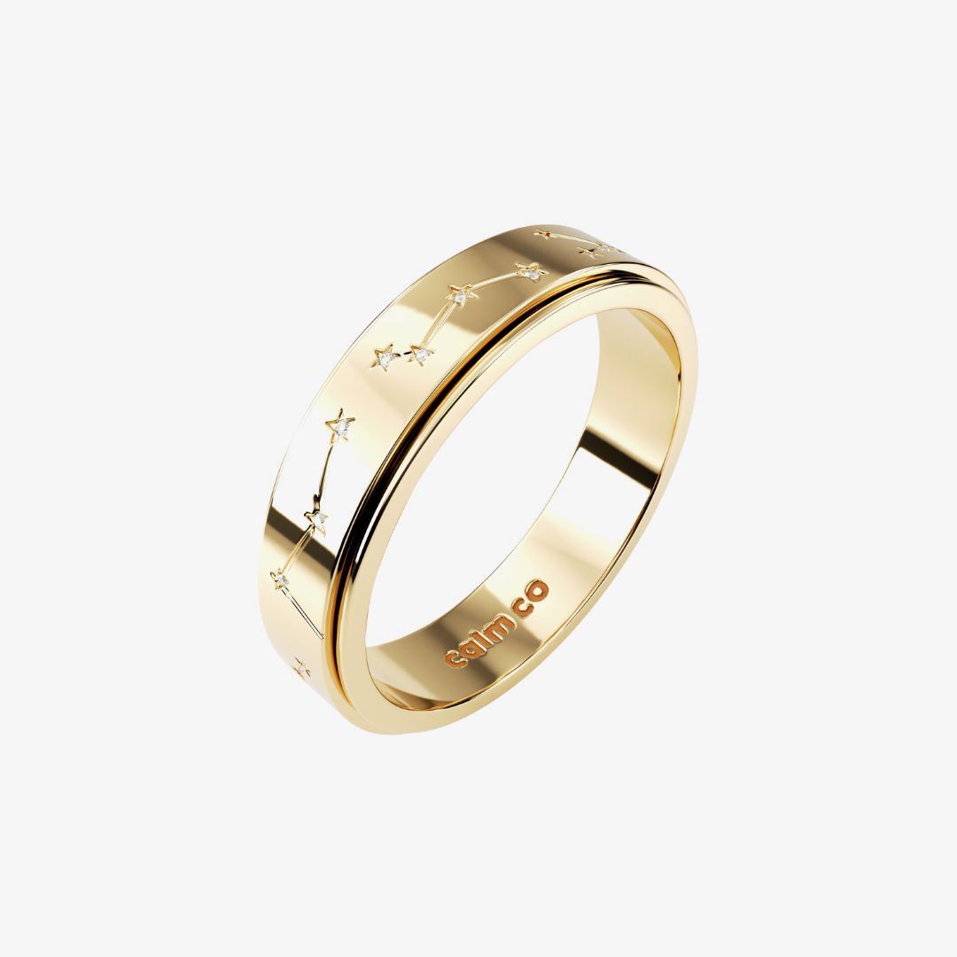 gold constellation crystal anxiety ring – Calm Collective